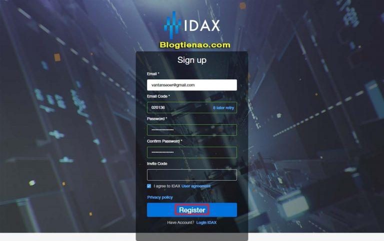 Hướng dẫn Đăng ký, Bảo mật và Xác minh tài khoản trên sàn IDAX.mn